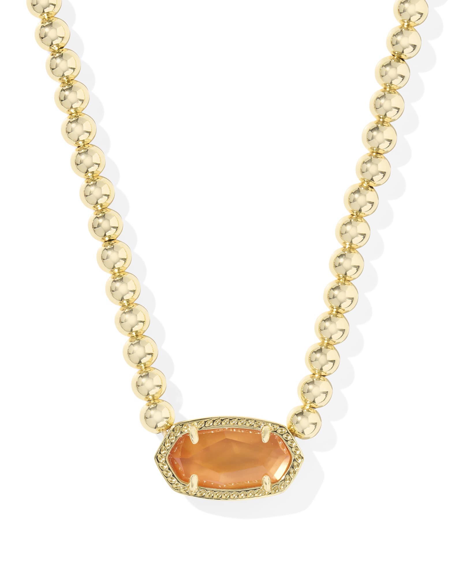 Kendra Scott Elisa Beaded Necklace-Gold Papaya MOP – Adelaide's Boutique