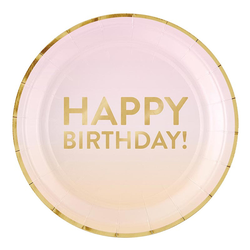 Slant "Happy Birthday" Paper Plates-8 Count – Adelaide's Boutique