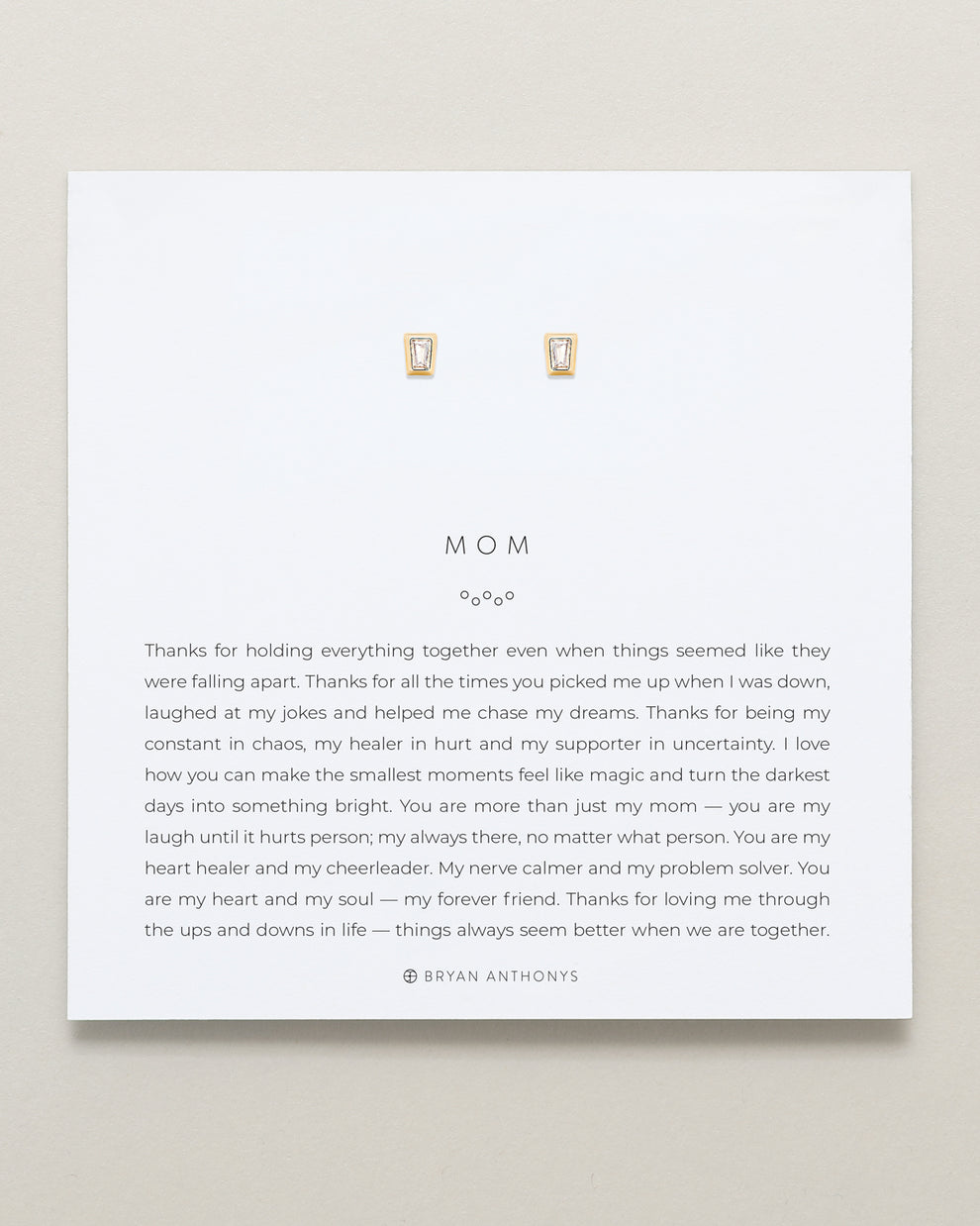 Bryan Anthonys "Mom" Baguette Studs-Gold – Adelaide's Boutique