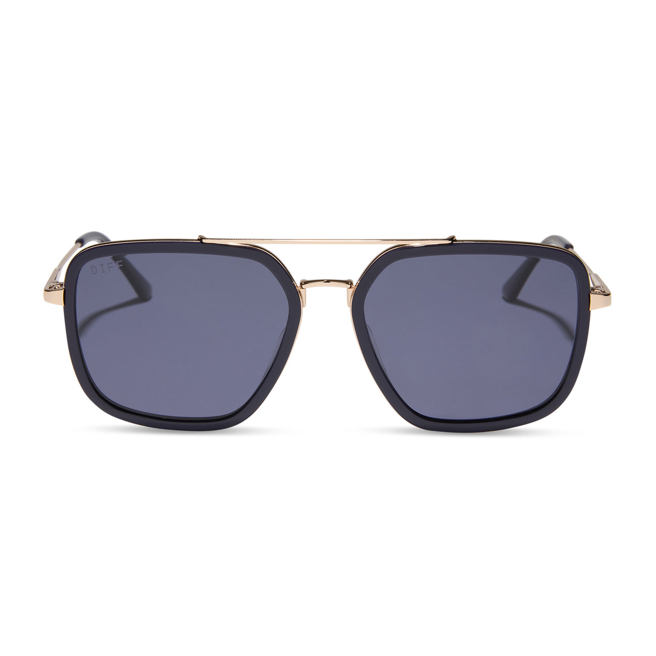 DIFF Eyewear “Jordan” Gold Royal Temple Tips Midnight Polarized Sungla ...